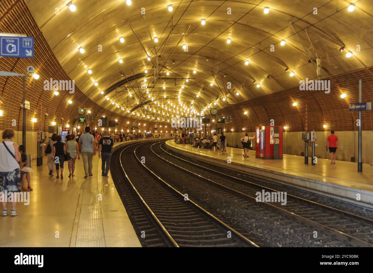 Platform C of the Monte-Carlo railway station, Monaco, Europe Stock ...