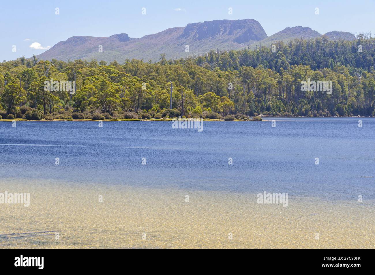 Lake St Clair at the southern end of the Overland Track, Tasmania ...