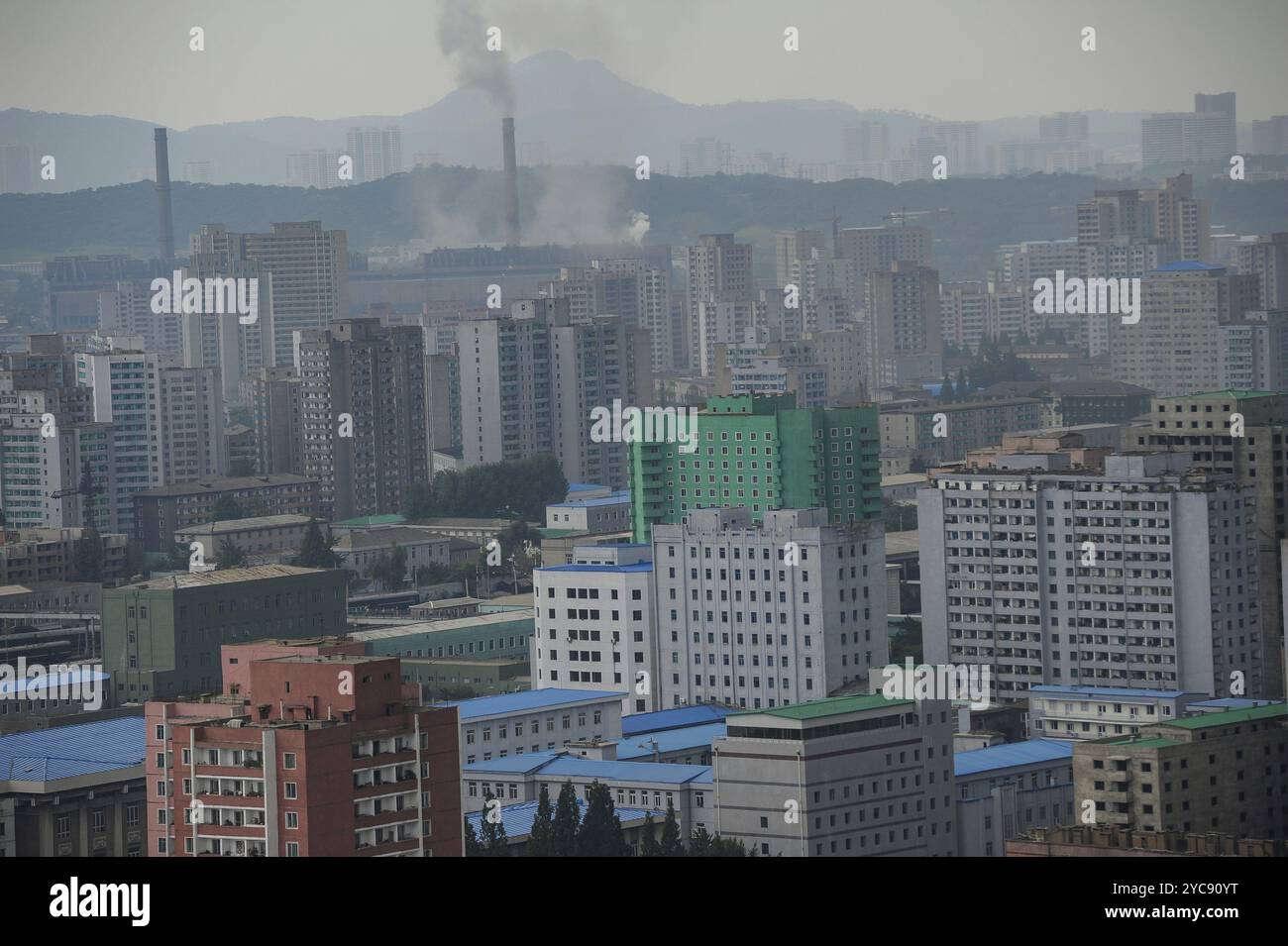 09.08.2012, Pyongyang, North Korea, Asia, A view of Pyongyang's city ...