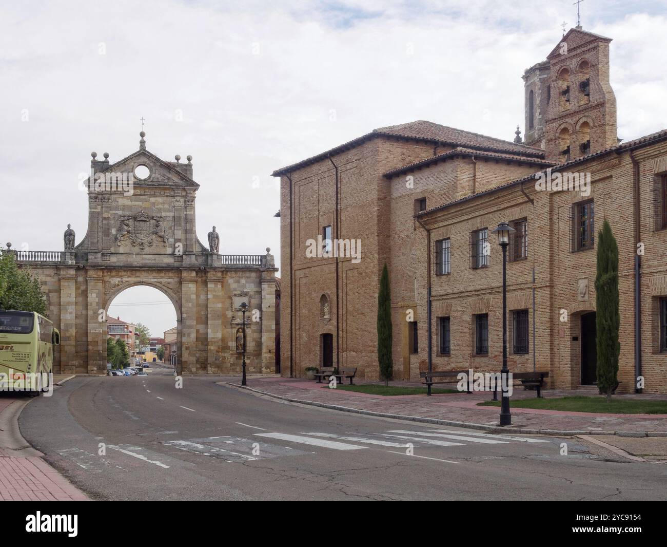 San Benito arch and the Santa Cruz monastery, Sahagun, Castile and Leon ...