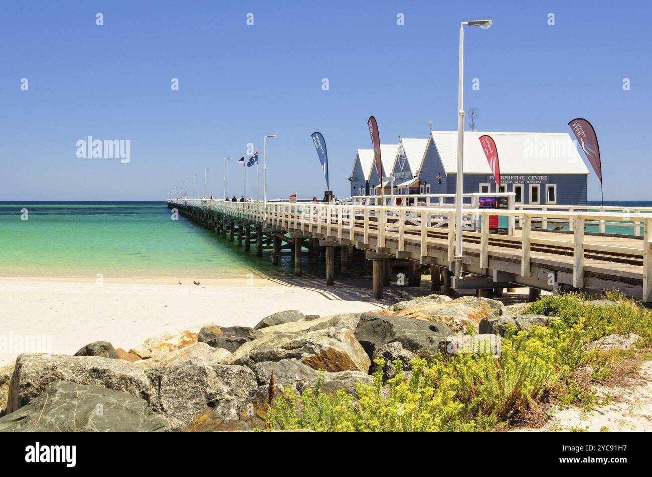 The iconic Busselton Jetty is 1841 meters long, which makes it the ...