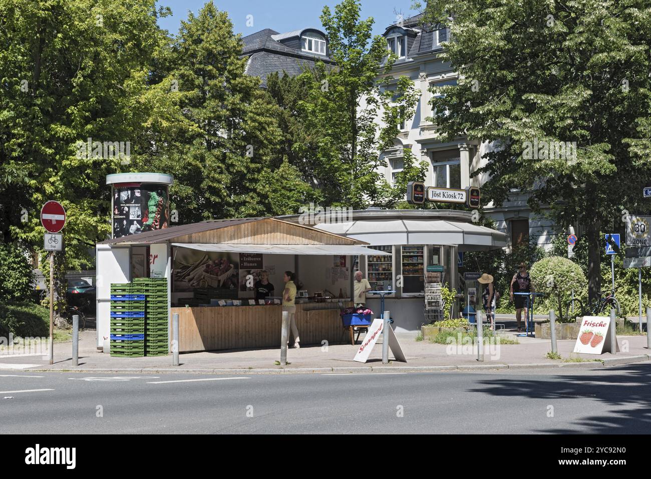 Small typical kiosk in the north of frankfurt am main germany Stock ...