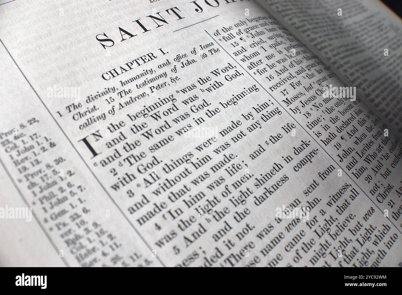 Highlighted text in bible john hi-res stock photography and images - Alamy