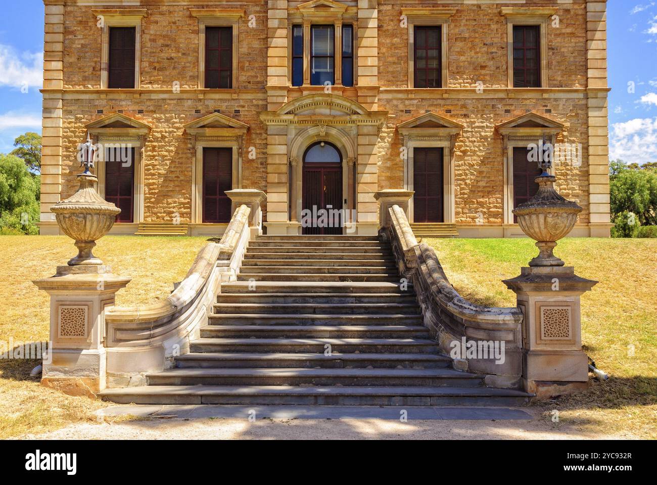 Steps to the main entrance of Martindale Hall, Mintaro, SA, Australia ...