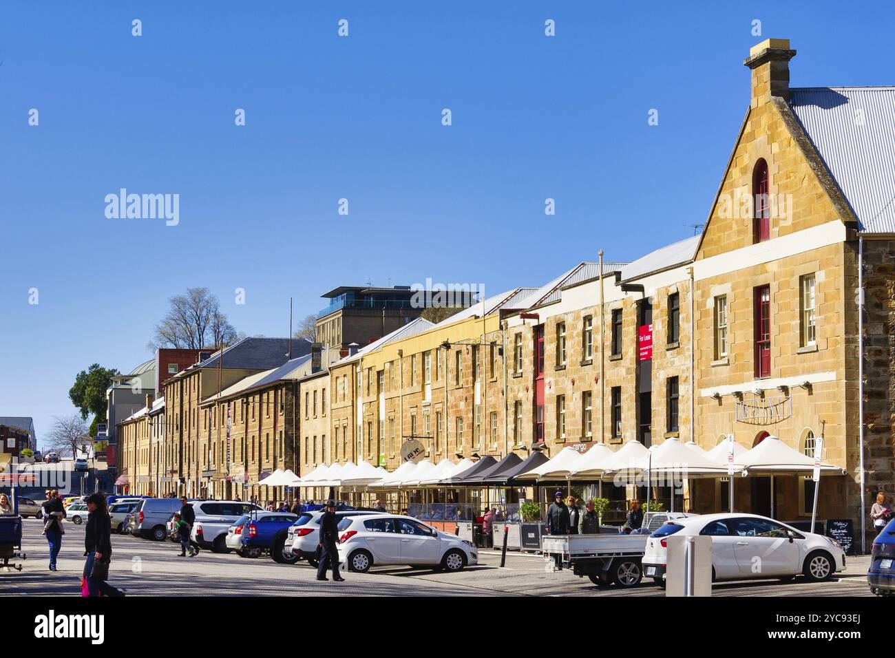These sandstone buildings in Salamanca Place were warehouses for the ...