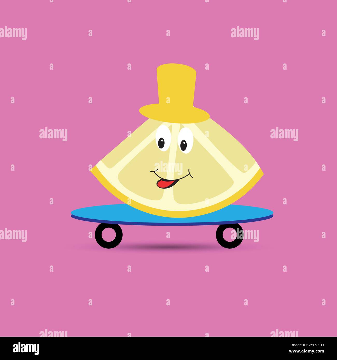 Yellow lemon slice cartoon hi-res stock photography and images - Alamy