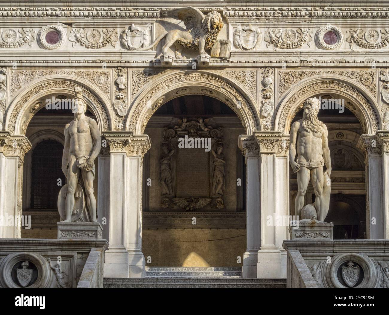 Mars and Neptune on top of the Giants' Staircase in the courtyard of ...