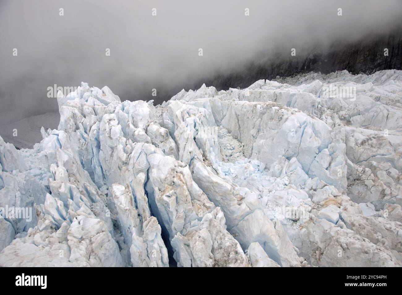 Huge blocks of ice on Franz Josef Glacier, Westland, New Zealand ...