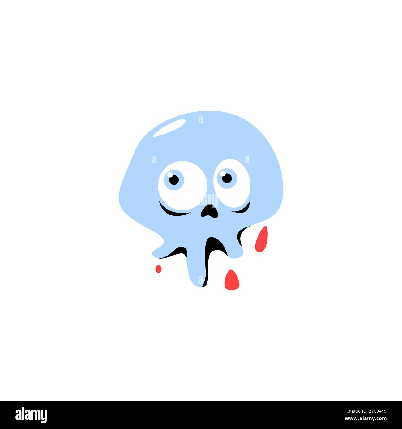 Melting Skull In Flat Vector Illustration Symbolizing Death, Fear, And ...