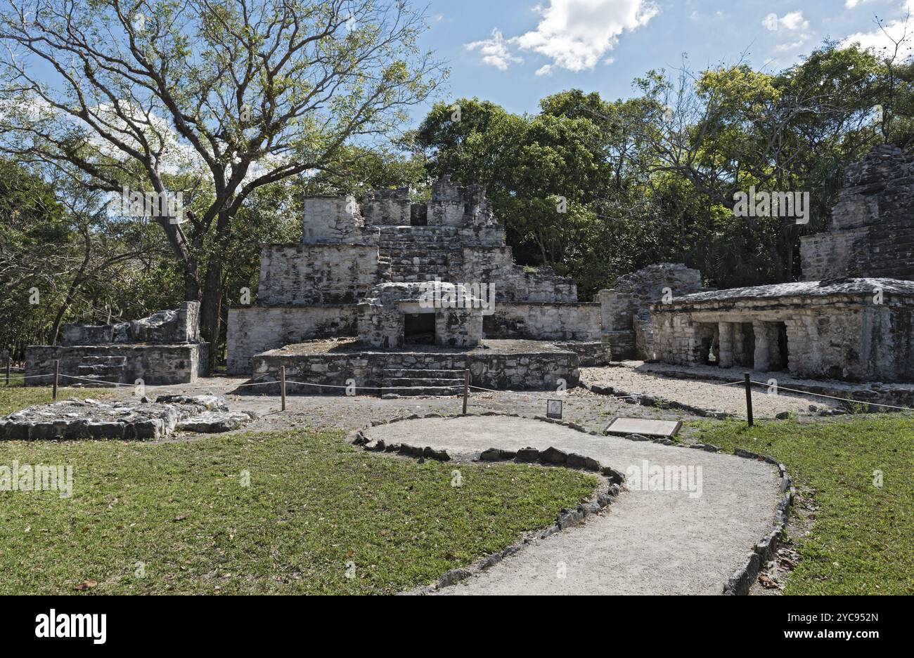 Ancient maya building at Muyil Archaeological site, Quintana Roo ...