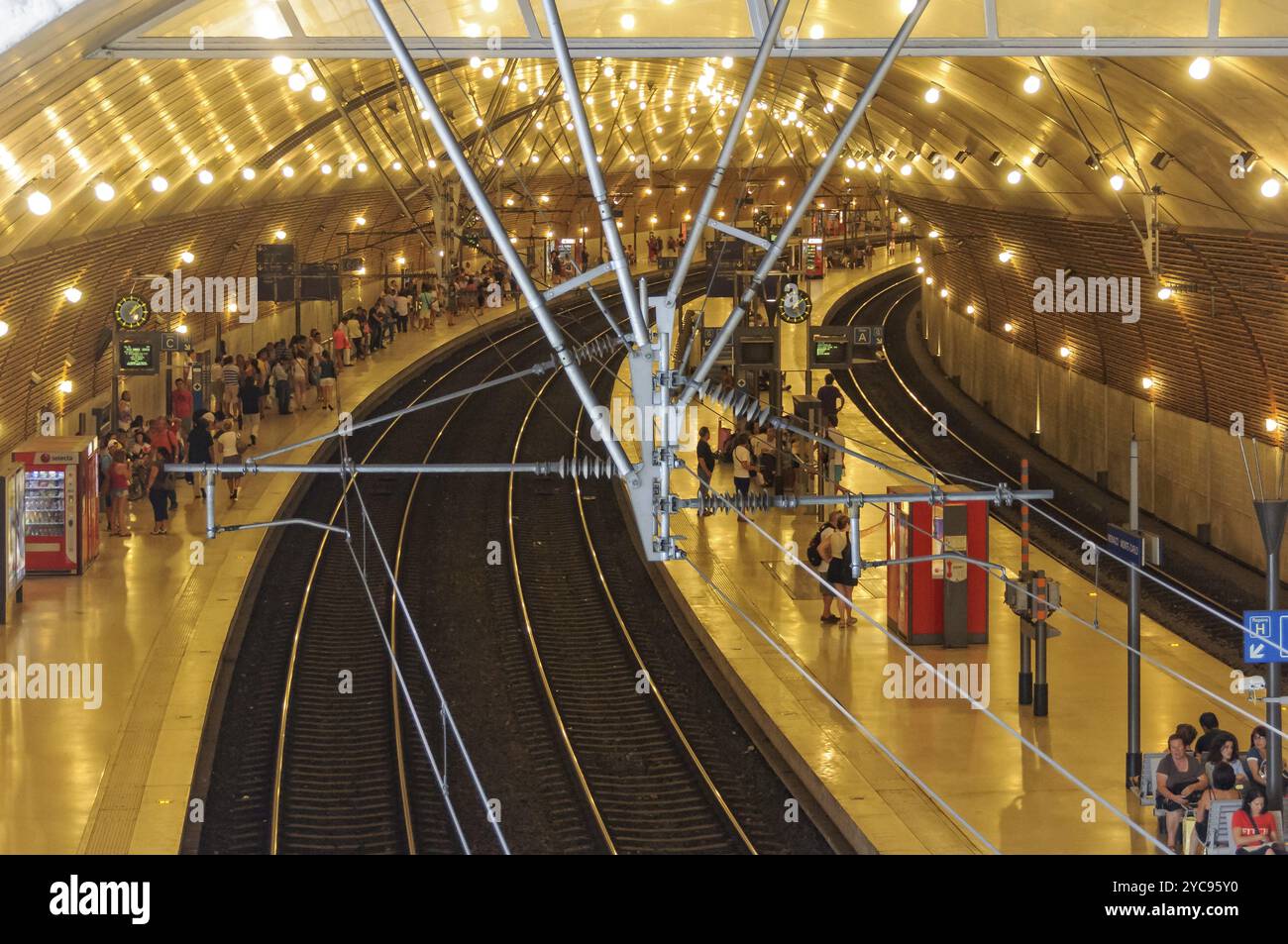 Platforms B and C of the Monte-Carlo railway station, Monaco, Europe ...