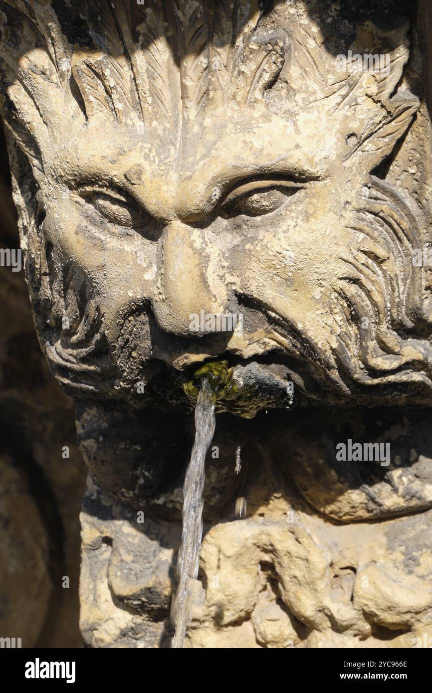 Old fountain in the center of Victoria on Gozo island, Victoria, Malta ...