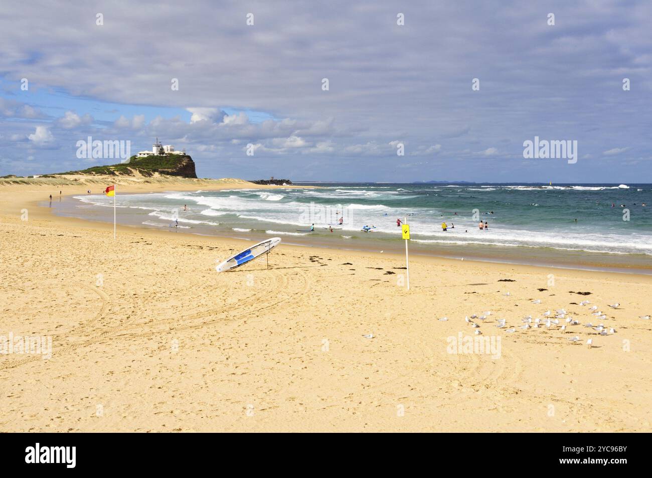 Nobbys Beach and Lighthouse, Newcastle, NSW, Australia, Oceania Stock ...