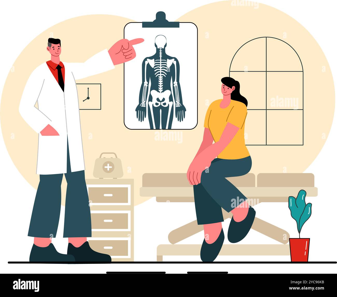 Chiropractor Vector Illustration of a Patient Undergoing Physiotherapy ...