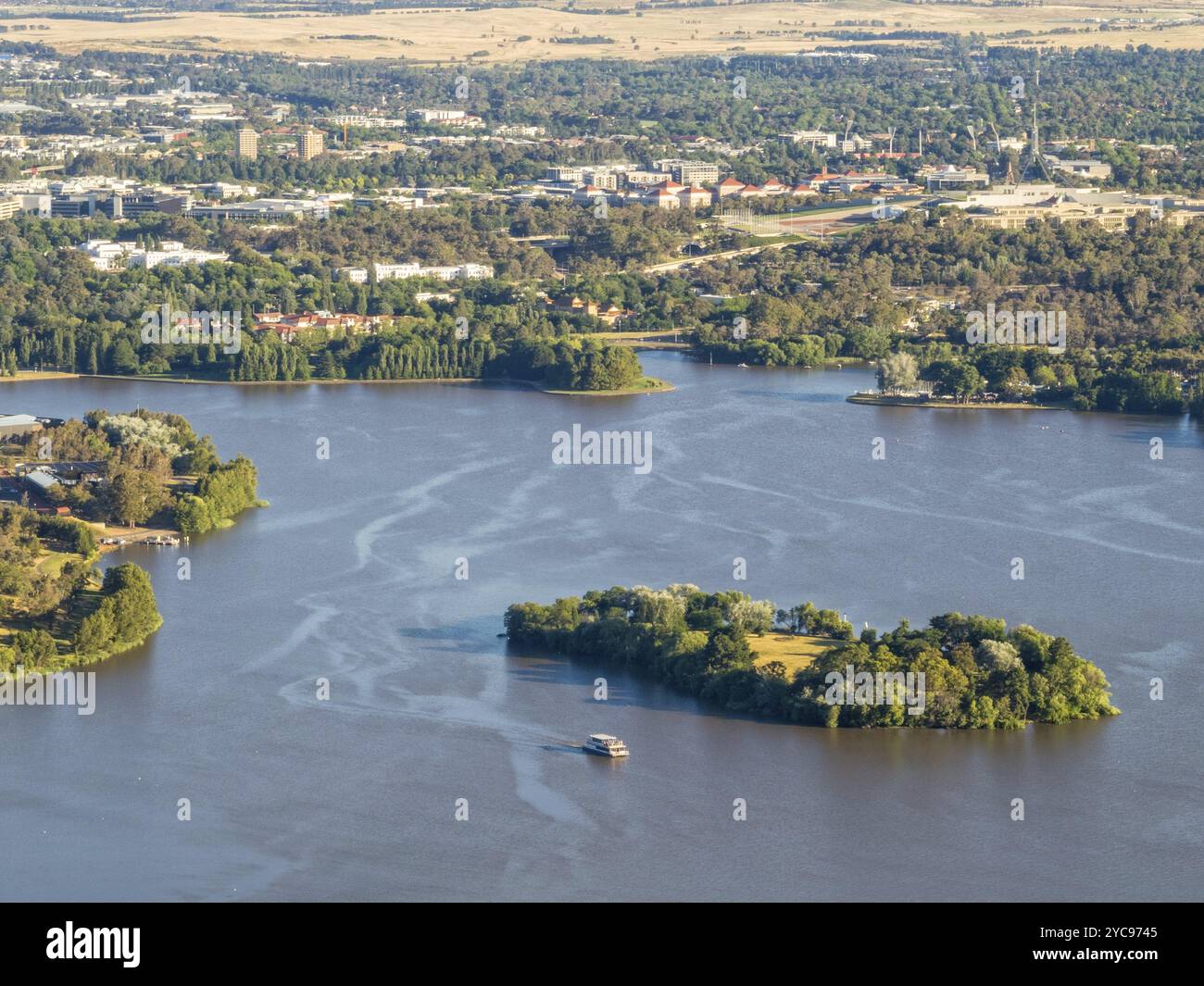 Lake Burley Griffin photographed from the Telstra Tower, Canberra ...