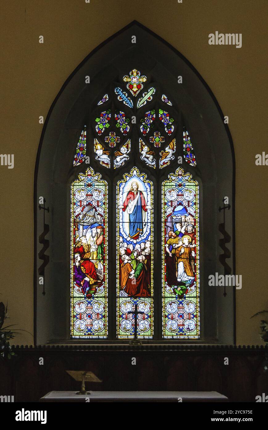Stained glass window of St Luke's Anglican Church, Richmond, Tasmania ...