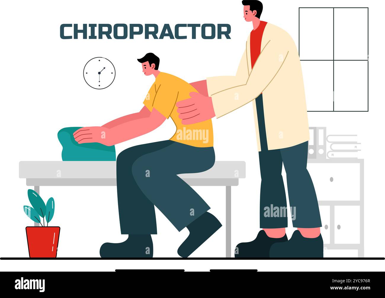 Chiropractor Vector Illustration of a Patient Undergoing Physiotherapy ...