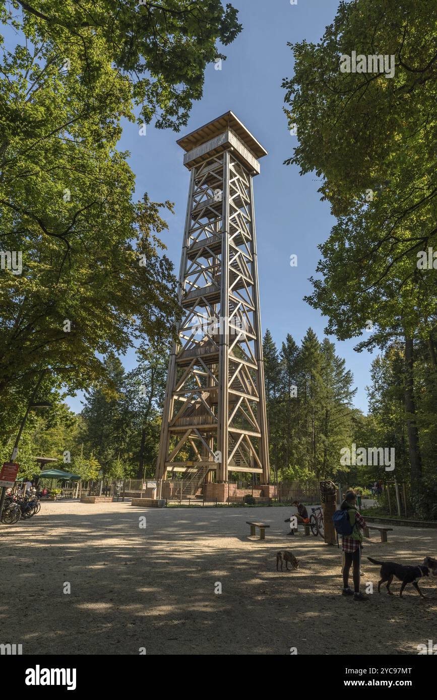 New wooden observation tower Goetheturm Frankfurt, Germany, Europe ...