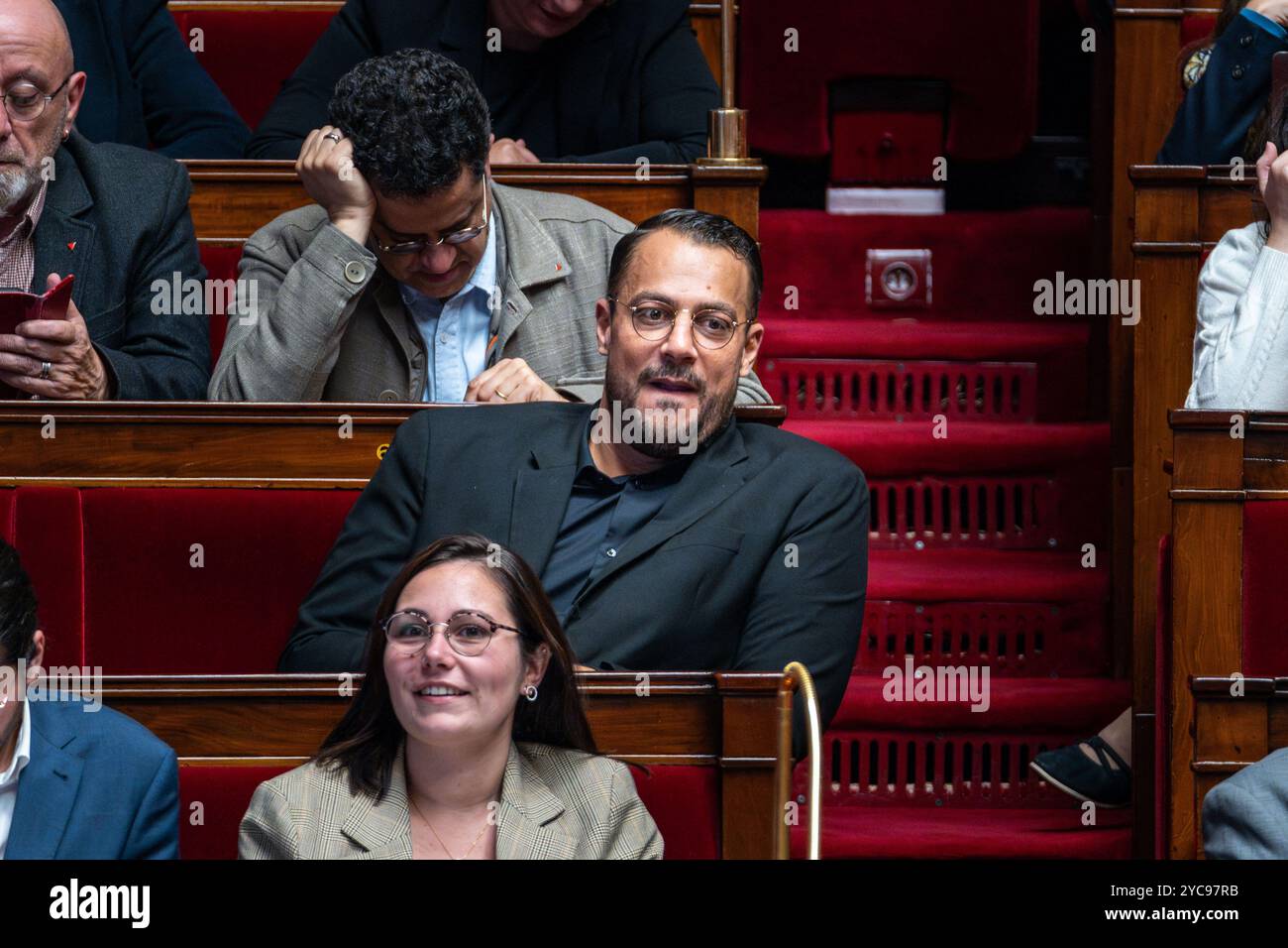 French deputy Sebastien Delogu during a debate session on the first ...