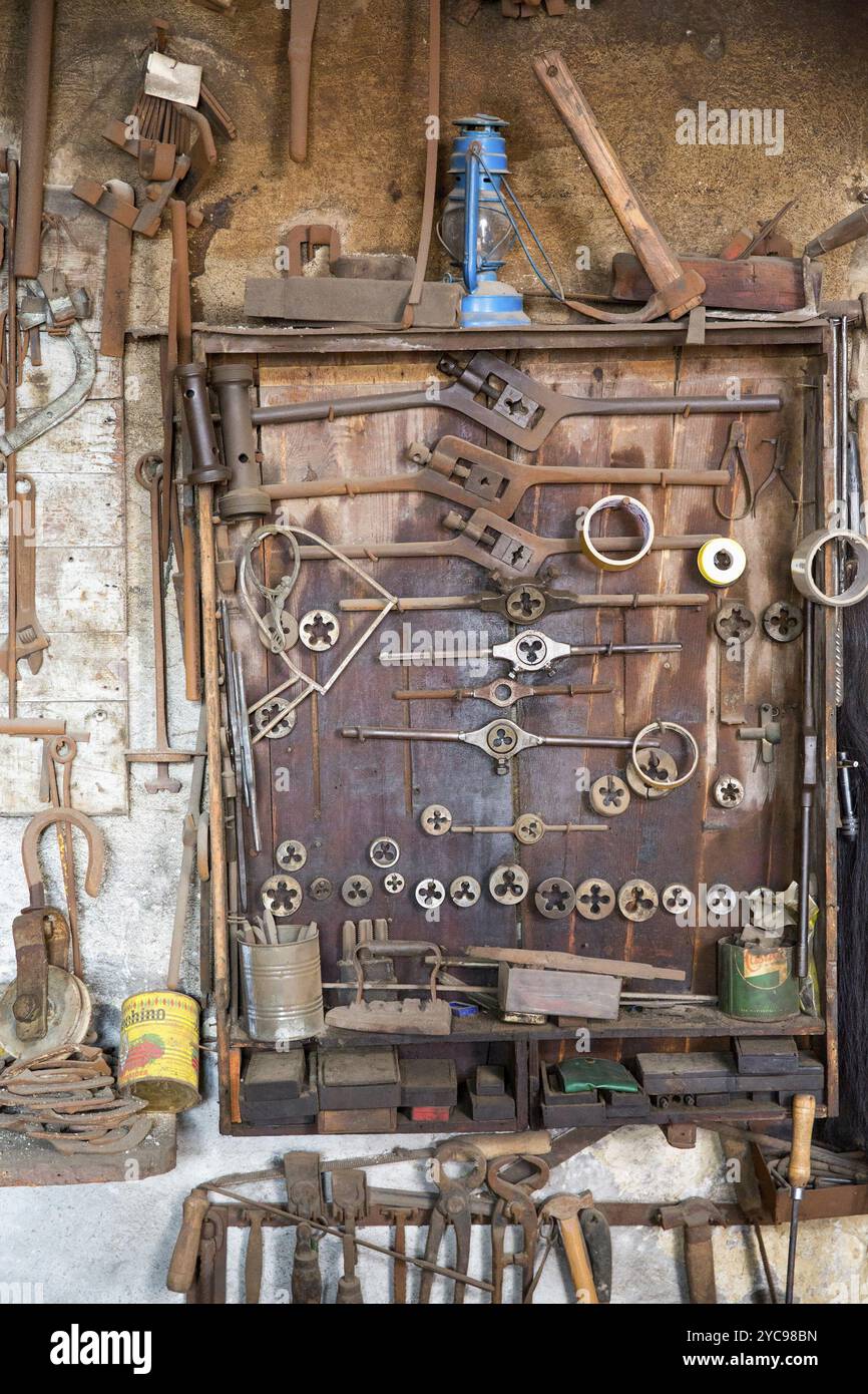 Tool board with tools for threading Stock Photo - Alamy