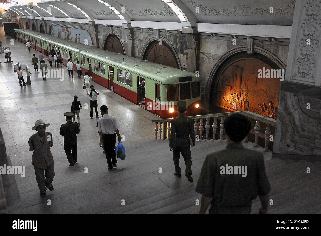 09.08.2012, Pyongyang, North Korea, Asia, View of the Puhung metro ...