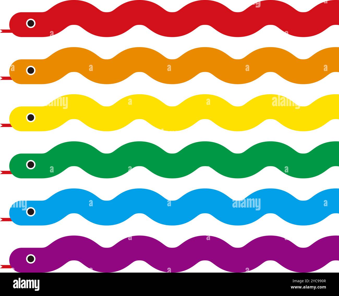 New Year's card for the year of the snake in 2025, rainbow-colored ...