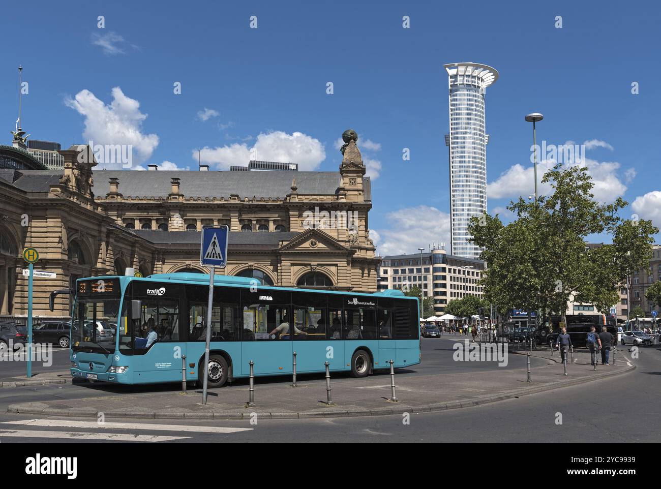 Bus stop in front of the main station, frankfurt am main, germany Stock ...