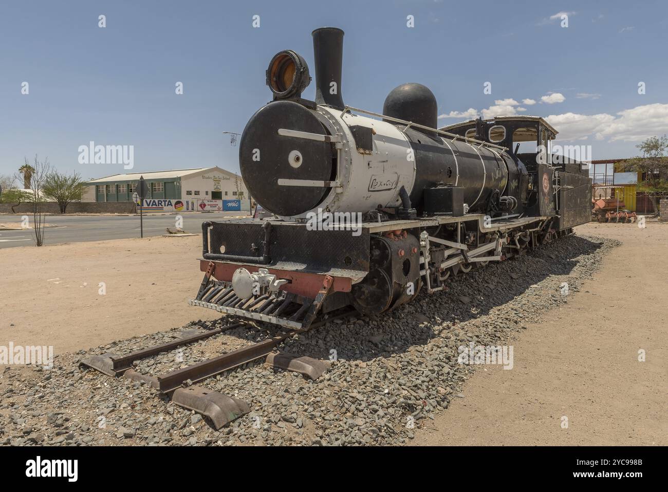 Old steam locomotive at the station of Usakos, Erongo, Namibia, Africa ...