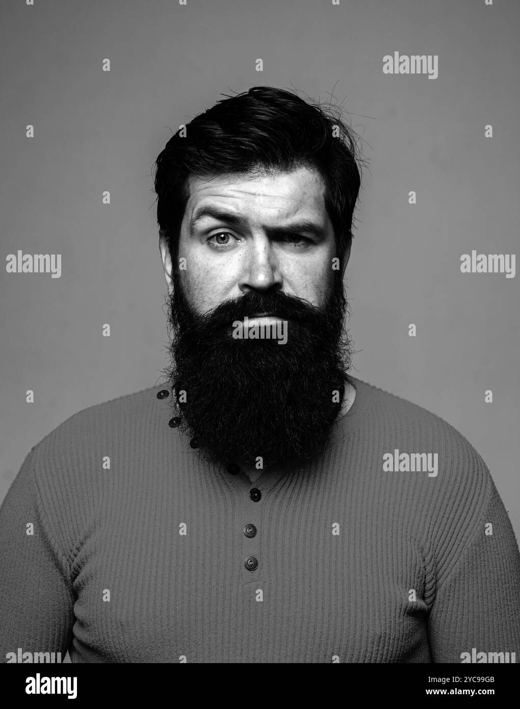 Man young seriously face Black and White Stock Photos & Images - Alamy