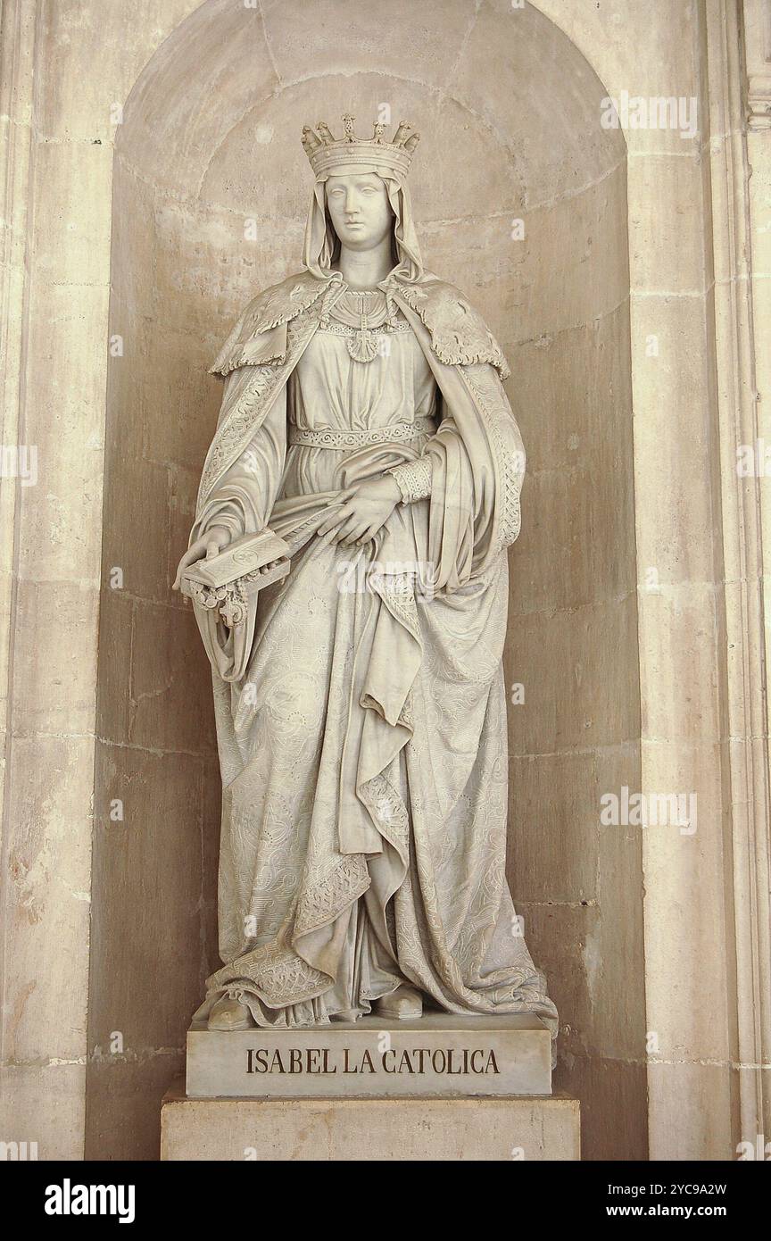 Statue of Isabel the Catholic (Isabel la Catolica) at the Royal Palace ...
