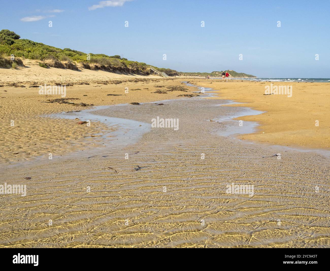 Tidal flow on Whites Beach, Torquay, Victoria, Australia, Oceania Stock ...