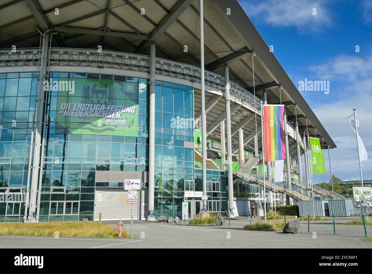 Volkswagen Arena football stadium of VfL Wolfsburg, Wolfsburg, Lower ...
