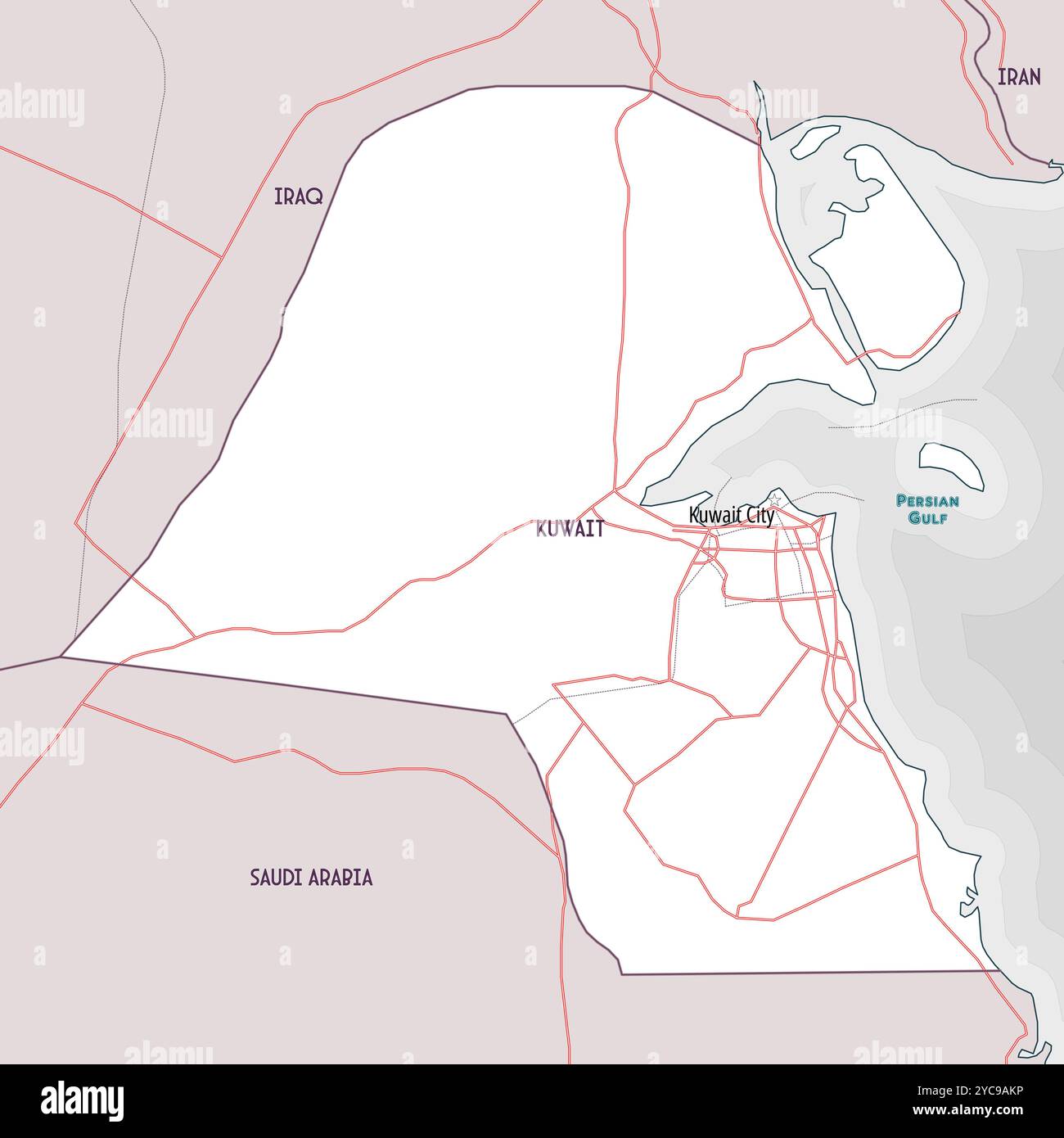 Simple outline map of Kuwait coloring page Stock Vector Image & Art - Alamy