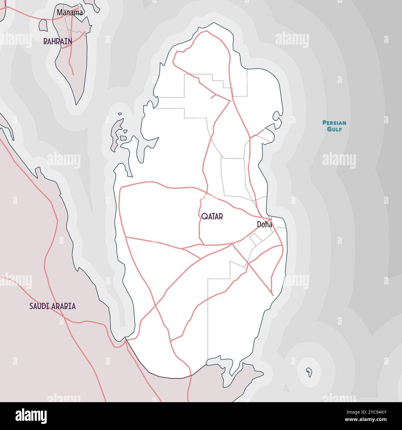 Simple outline map of Qatar coloring page Stock Vector Image & Art - Alamy