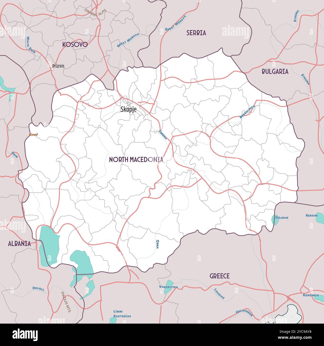 Simple outline map of North Macedonia coloring page Stock Vector Image & Art - Alamy