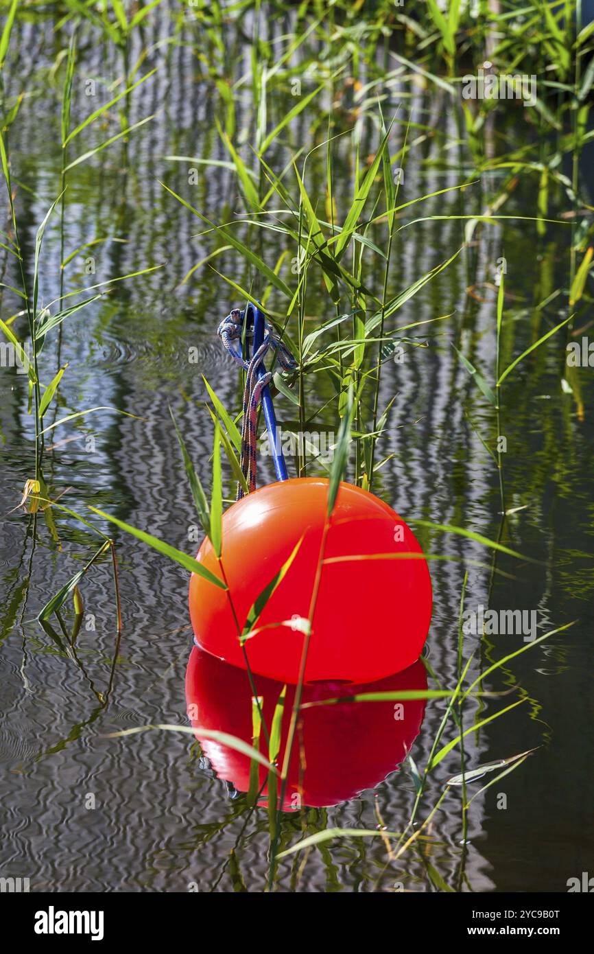 Orange sea buoy in the water Stock Photo - Alamy