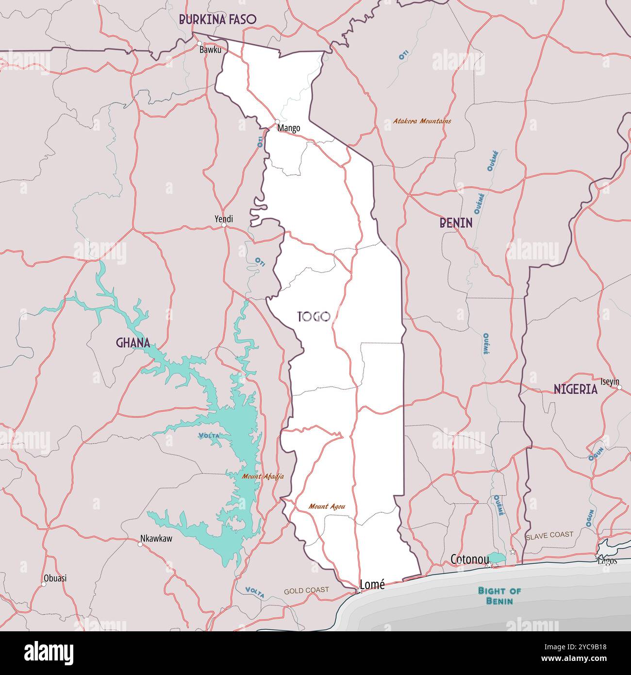 Simple outline map of Togo coloring page Stock Vector Image & Art - Alamy