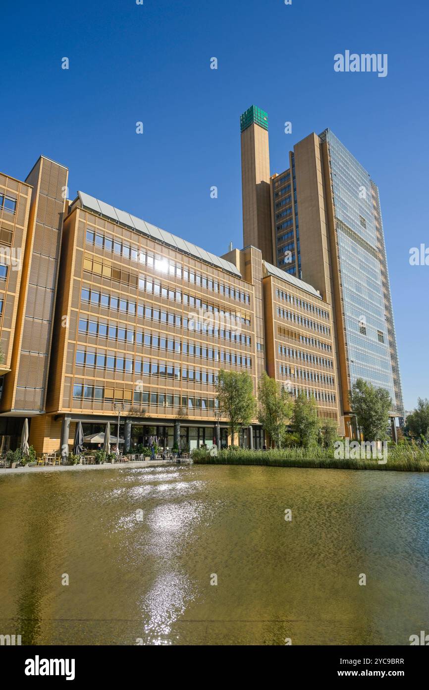 Atrium Tower commercial building, Pianosee, Potsdamer Platz, Tiergarten ...