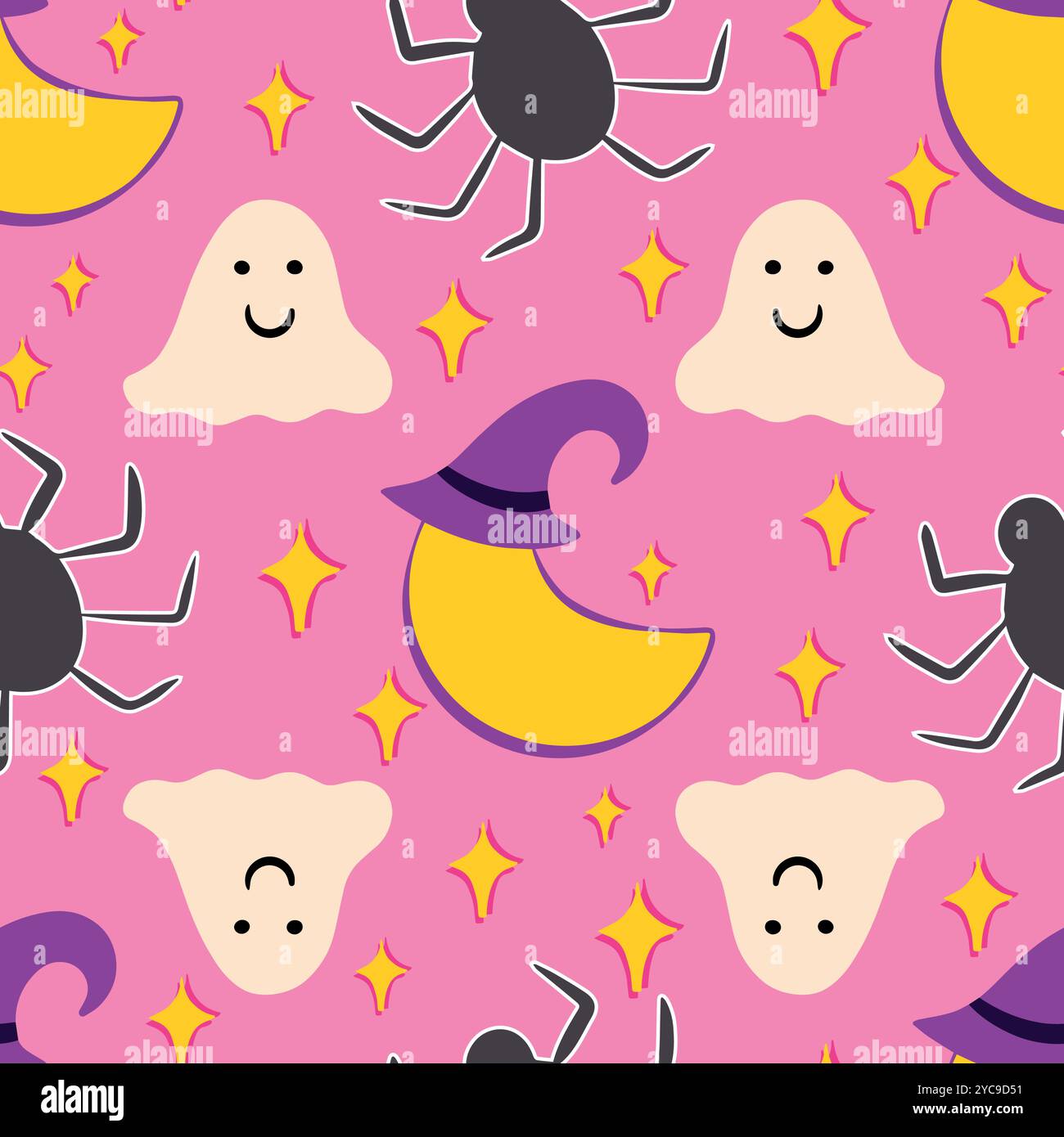 Spooky cute Halloween holiday design pattern Stock Vector Image & Art ...