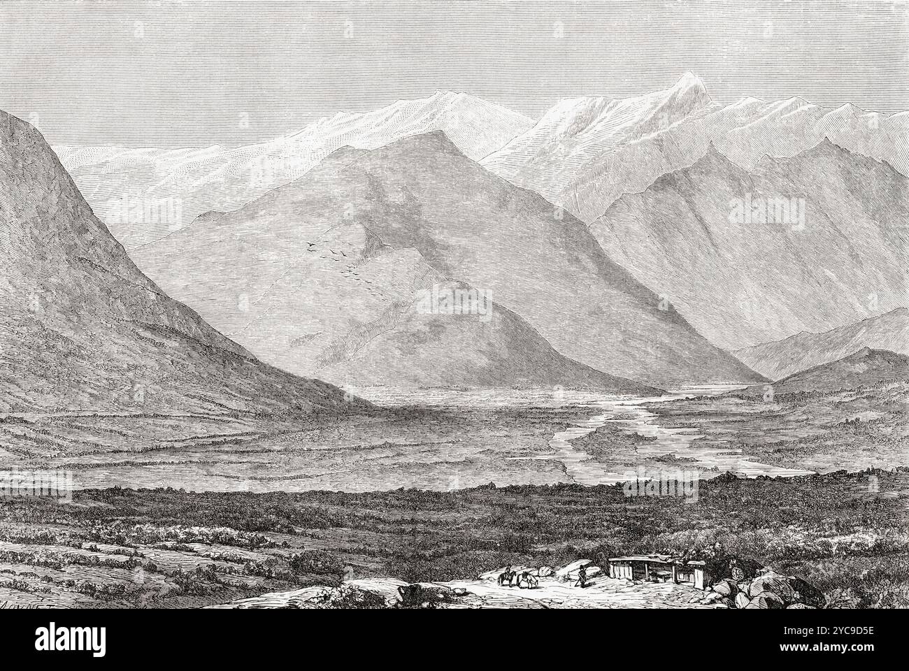 The Nukha or Noukha Valley, Azerbaijan, 19th century. From Le Tour du ...