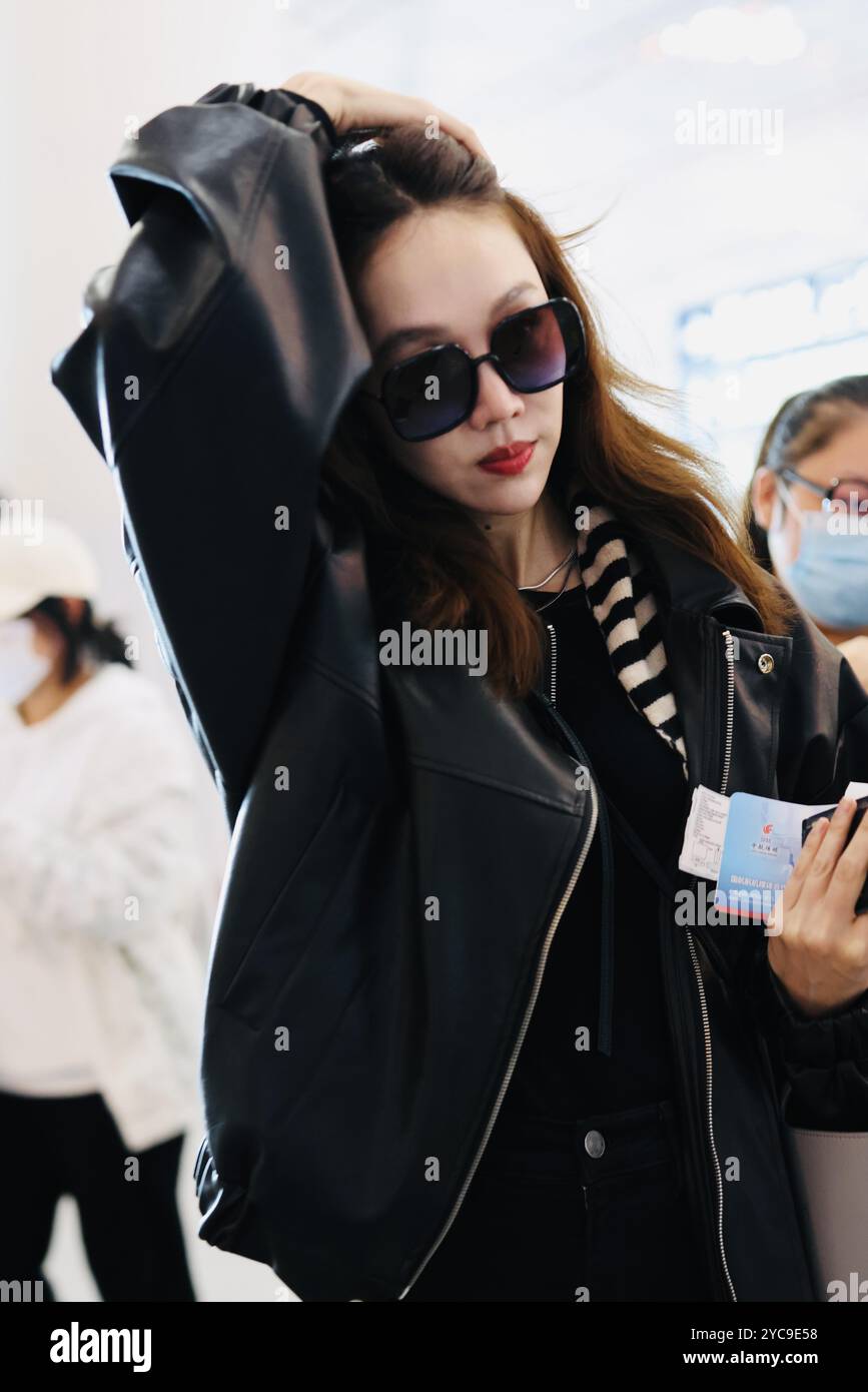 Chinese actress Jiang Yan appears at the airport in Beijing, China, 19 ...