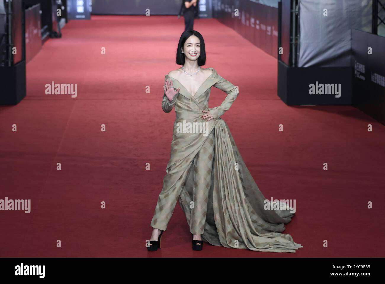 Taiwanese actress and singer Ariel Lin attends an activity in Taipei ...