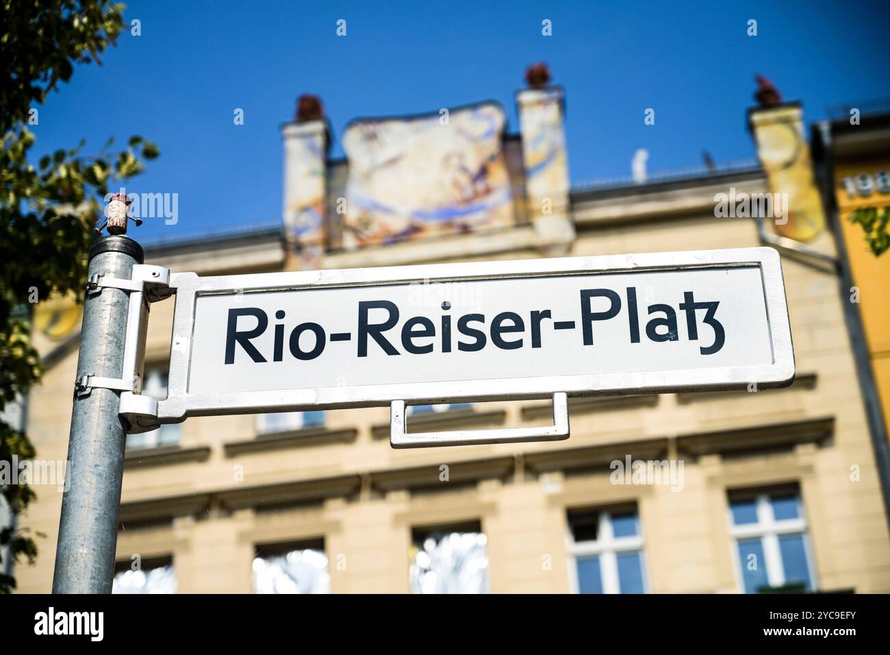 Street sign, Rio-Reiser-Platz, Kreuzberg, Friedrichshain-Kreuzberg ...