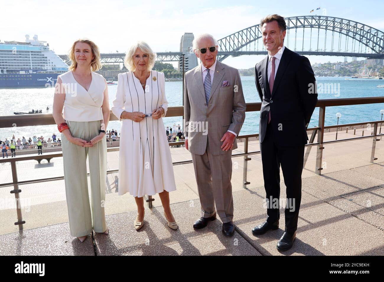 King Charles III and Queen Camilla pose for a photo with Premier of New ...