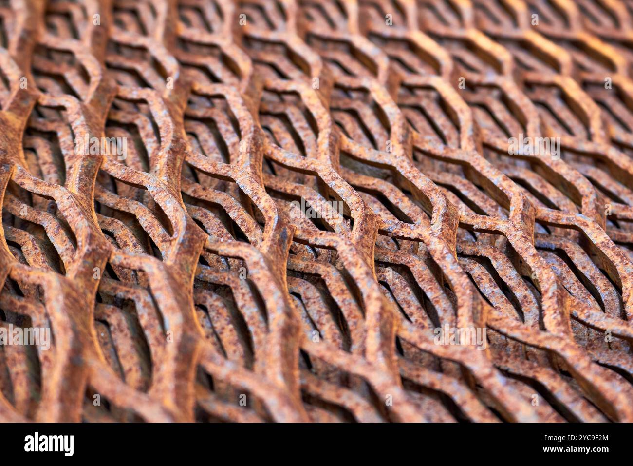 Perforated rusty metal floor sheet stamping plates texture closeup ...