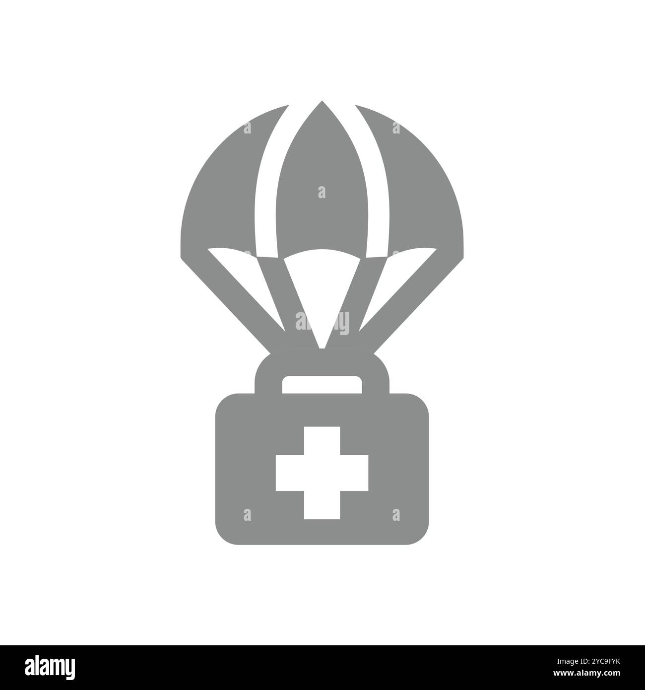 Medical aid, drug or vaccine donation and charity. Parachute with first ...