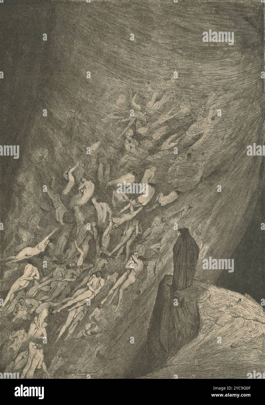Italian poet Dante Alighieri's journey through the afterlife, Hell, 5th ...