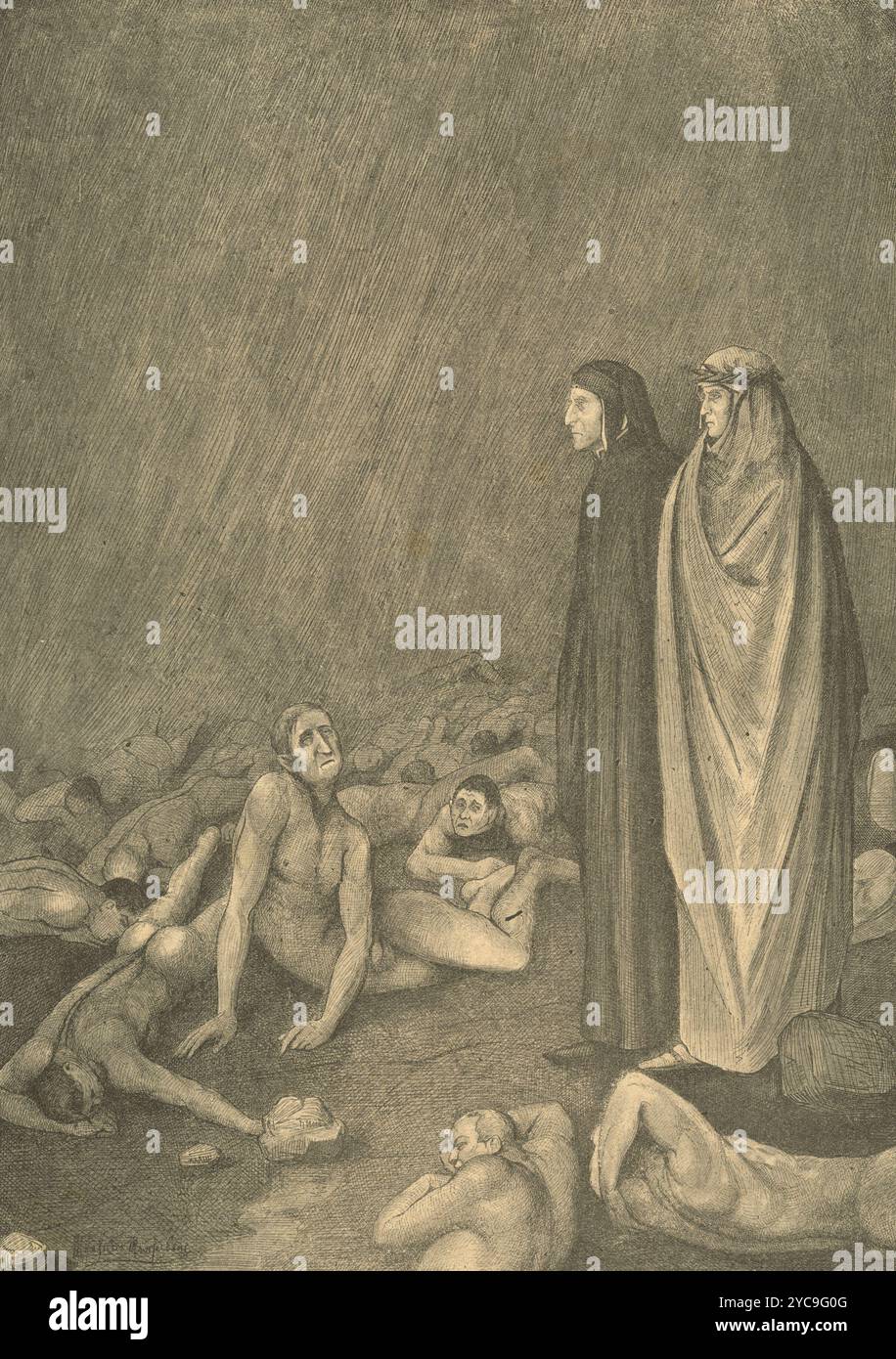 Italian poet Dante Alighieri's journey through the afterlife, Hell, 6th ...