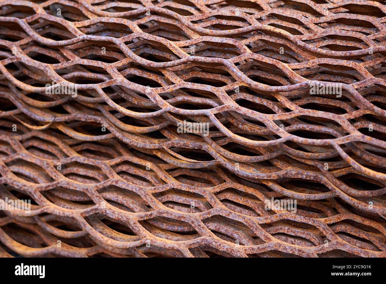 Perforated rusty metal floor sheet stamping plates texture closeup ...