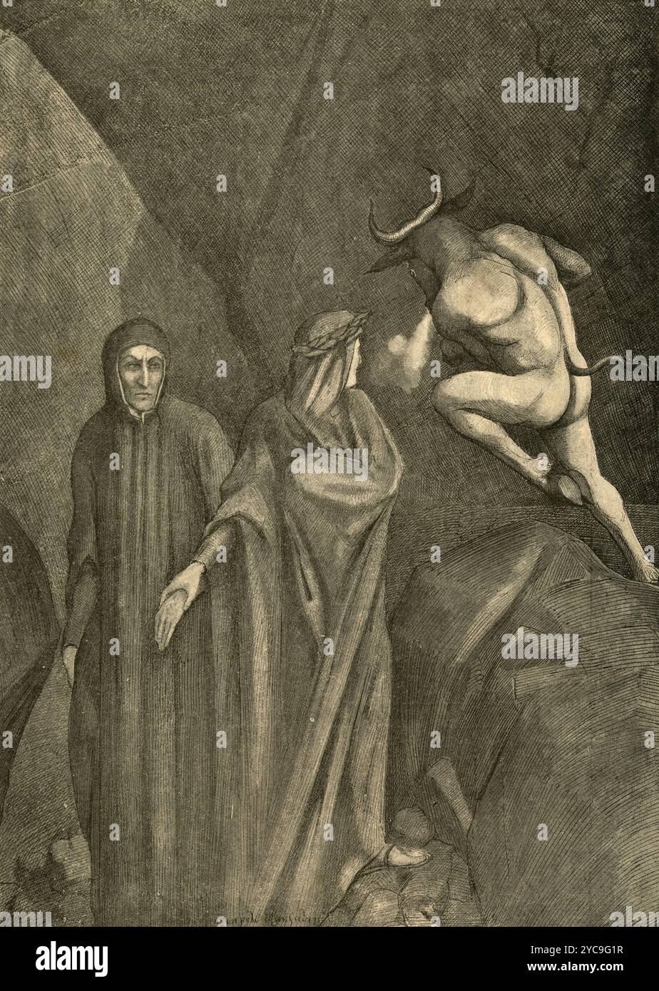 Italian poet Dante Alighieri's journey through the afterlife, Hell ...